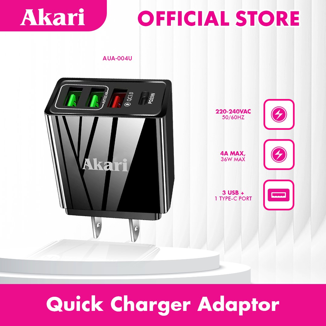Akari Quick Charger Adaptor (AUA-004U) | Shopee Philippines