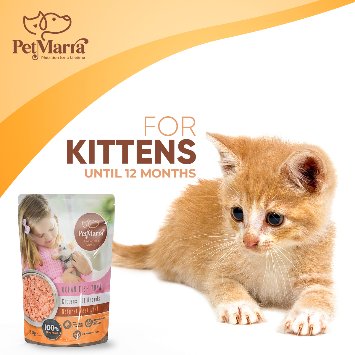 PetMarra Natural Meat Loaf Kitten / Cat Wet Food Pouch Oceanfish Tuna Chicken Salmon 80g ...