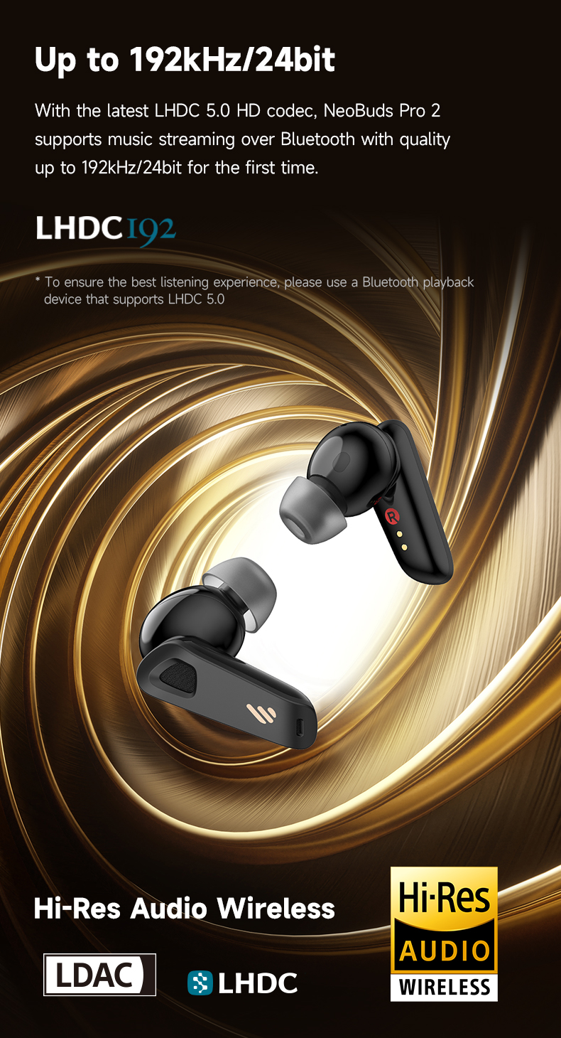 Edifier Neobuds Pro 2 Wide-Band Multi-Channel ANC Spatial Audio Hi-Res Audio LDAC 8 Microphone ...