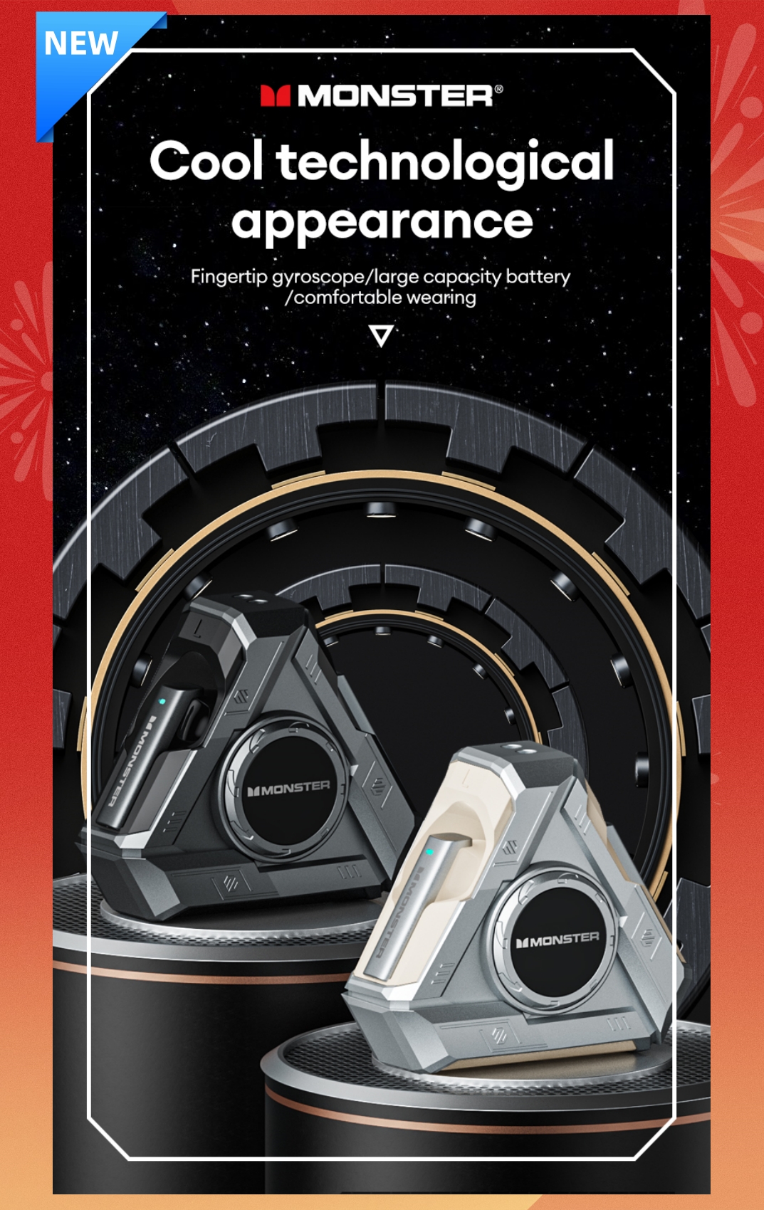 Monster AIRMARS XKT22 True Gaming Earphones Bluetooth V5.4 HIFI Stereo ...