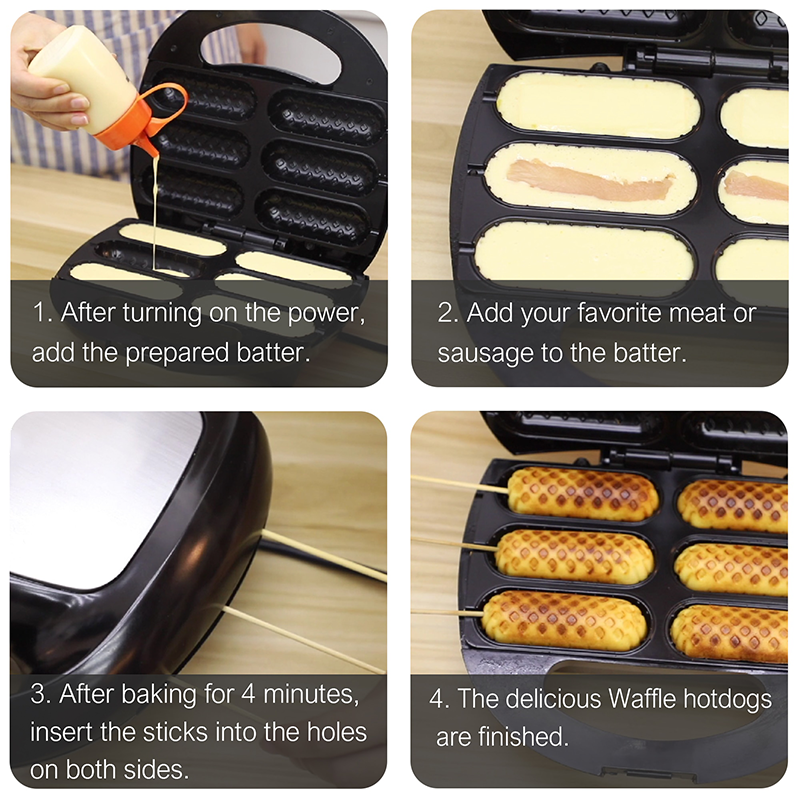 RAF Mini Hot Dog Maker Household Portable Electric Waffle Hotdog ...