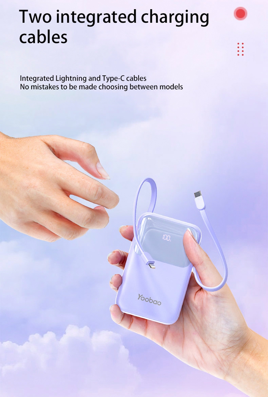 Yoobao Q18 20000mAh PD20W SCP22.5W Built-in Cable Multifunction Power ...