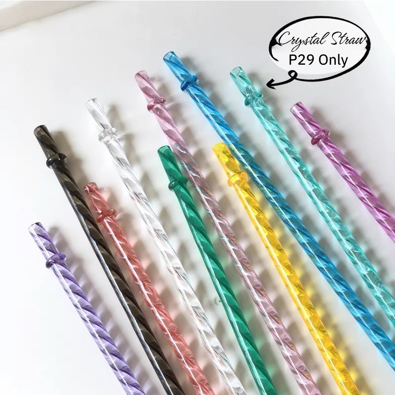 Reusable Twisted Crystals Straw Acrylic Material Fits for Durian Cup ...