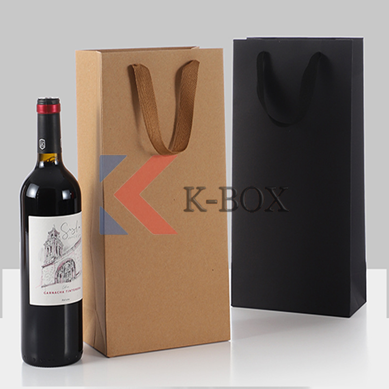 750ML Premium Quality Wine Paper Bag Kraft material wine paper bags/Red ...