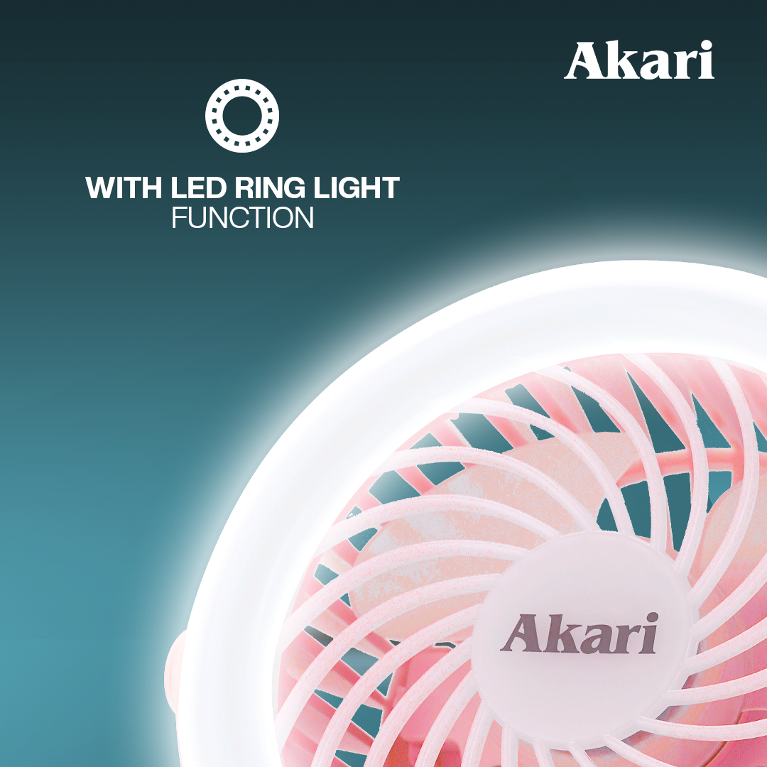 Akari Buy 1 Take 1 5" Rechargeable Fan w/ Ring Light (AJF-5024 ...