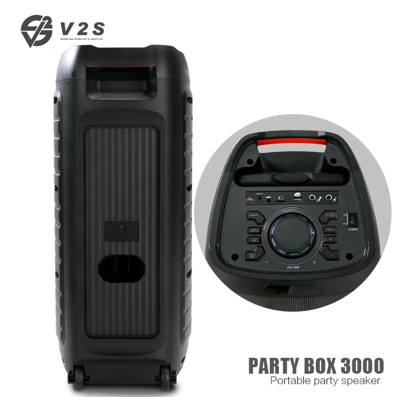 V2S PARTY BOX 3000Pro Rechargeable Wireless powerful sound System ...