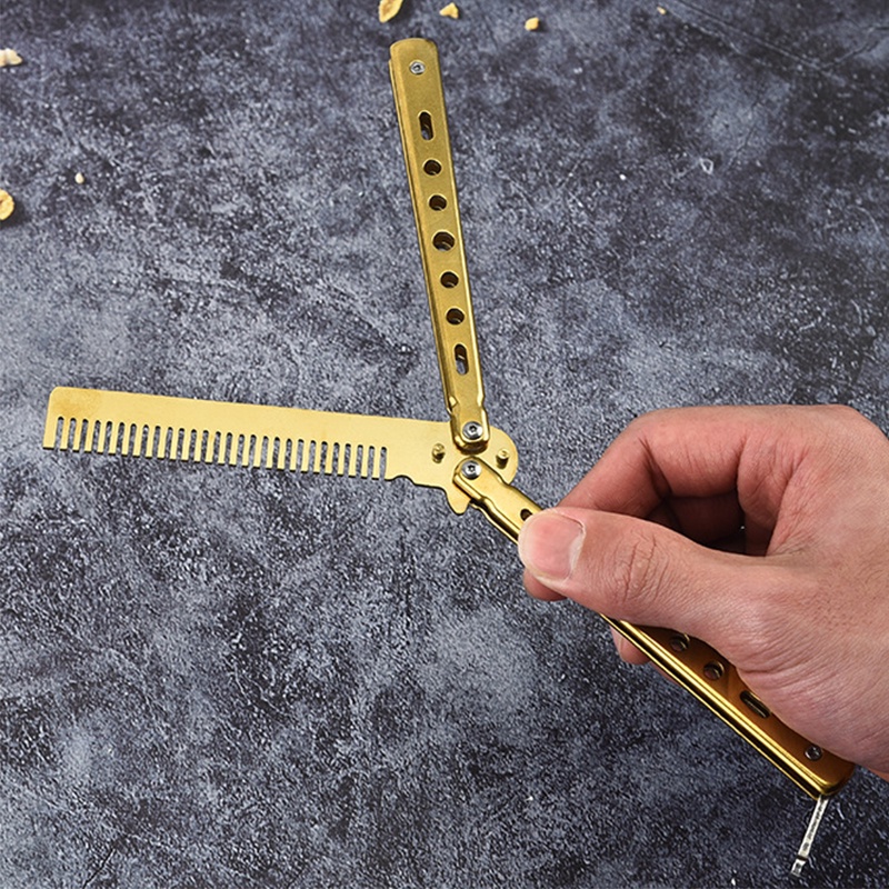 Butterfly Hair Comb Practice Combs Foldable Stainless Steel Trainer ...