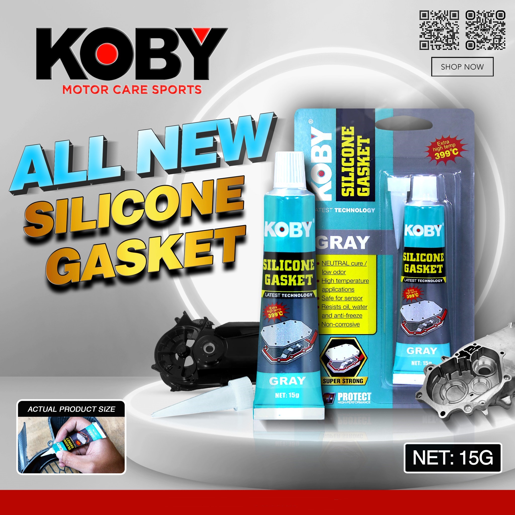 KOBY MOTOR CARE SILICONE GASKET GRAY 15G | Shopee Philippines