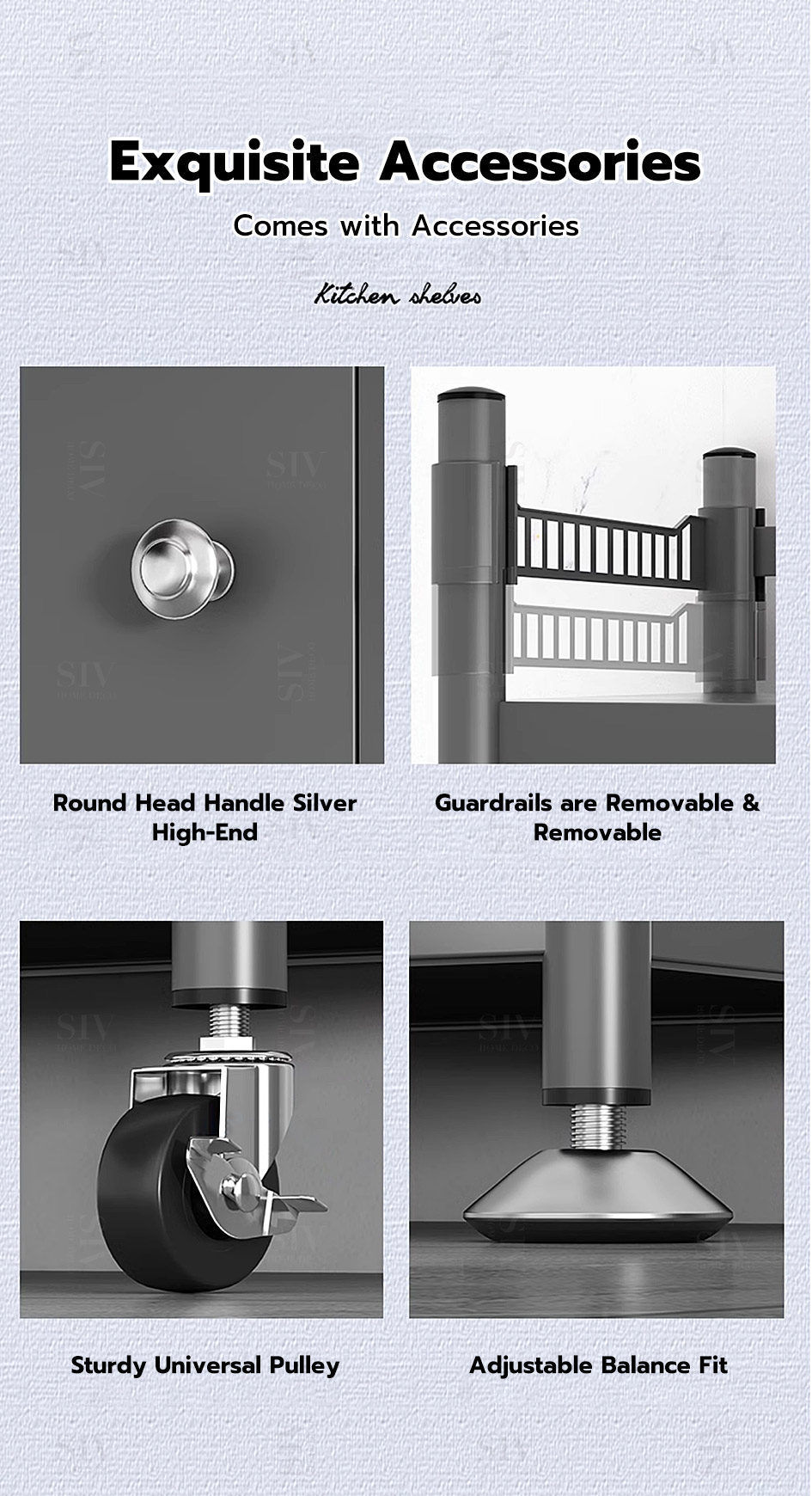 SIV Microwave Oven Rack Multifunctional Kitchen Organizer Shelf With ...