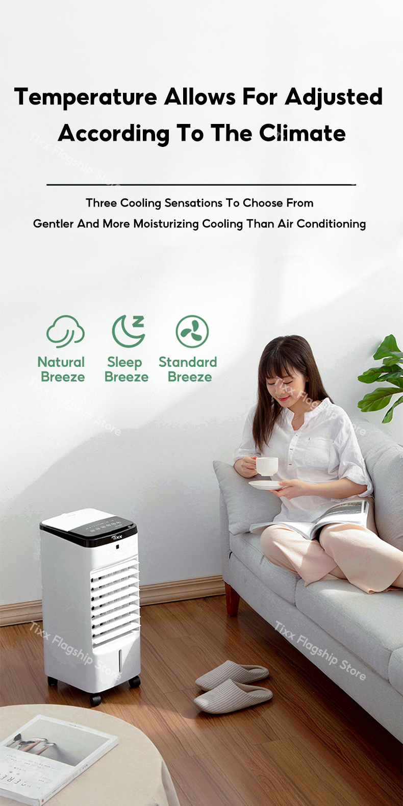 Tixx Air Cooler Fan 60W EE With Dust and Hair Air Filter 10/40L Aircon ...