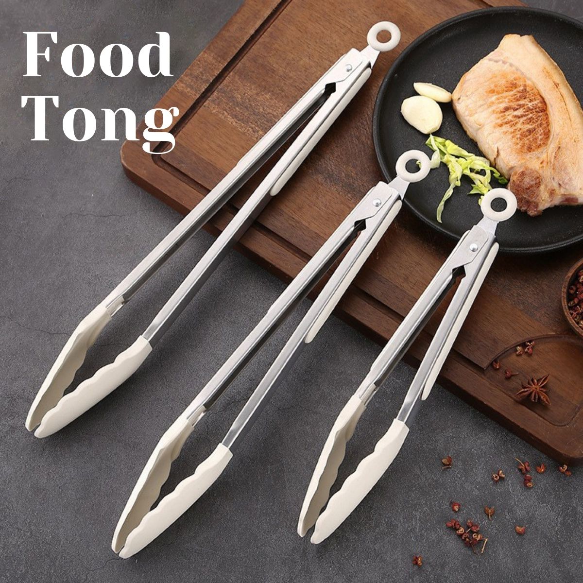 LOCAUPIN Food Clip Serving Utensil Kitchen Tong Lockable Handle Frying ...