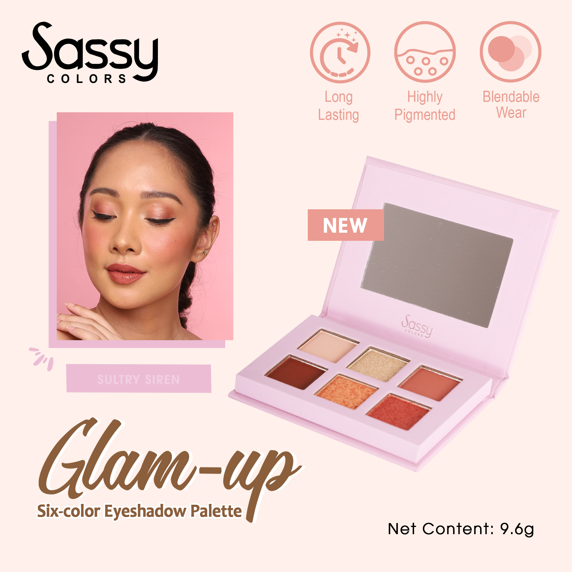 Sassy Colors Six-Color Eyeshadow Palette | Shopee Philippines