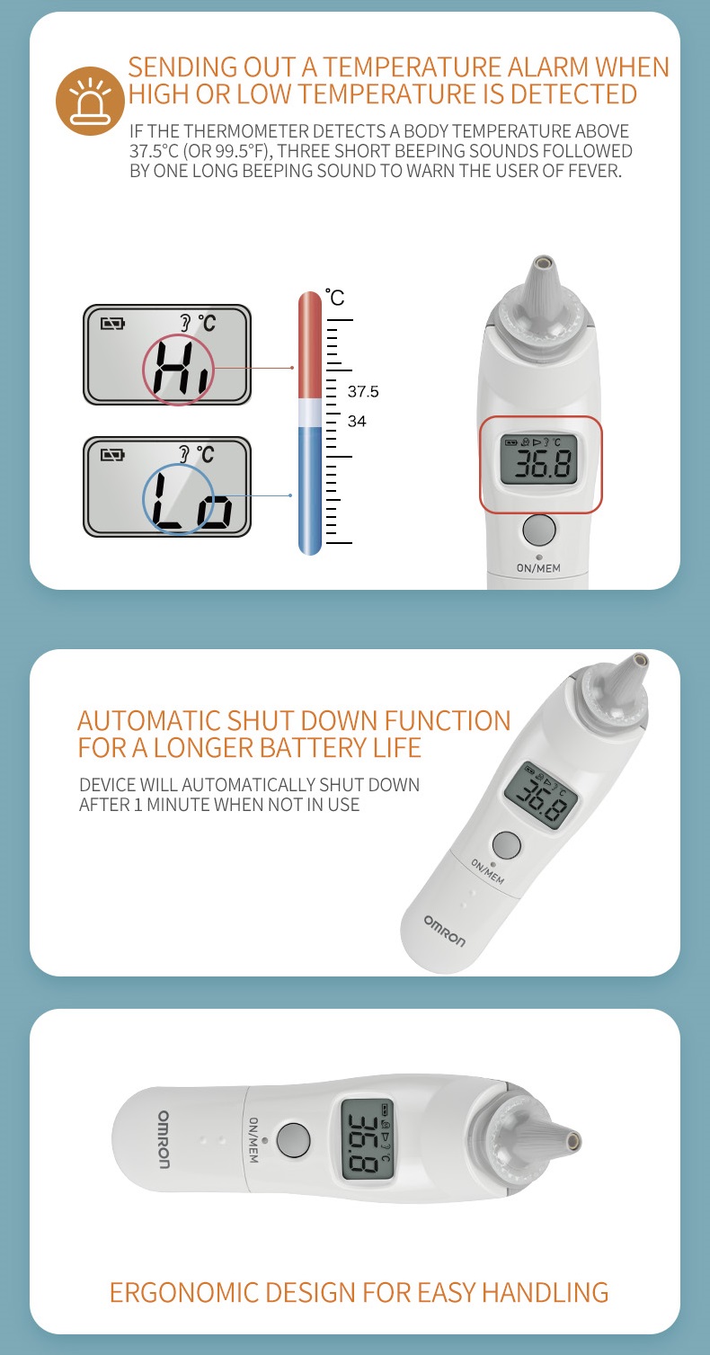 Omron TH839S Digital Ear Thermometer for Baby and Body Temperature ...