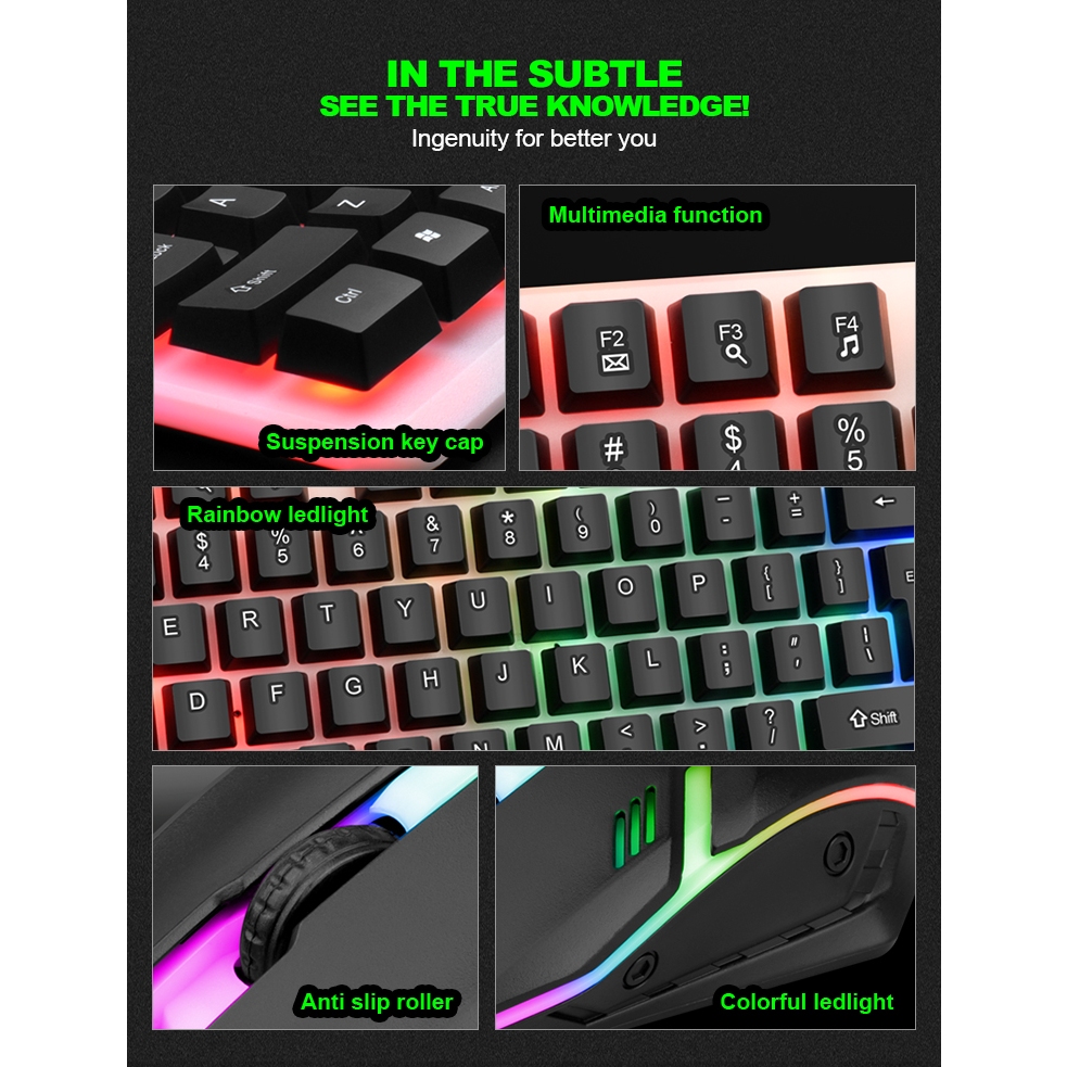 Zeus x Limeide Gtx-350 Colorful Led Gaming Keyboard Mouse Set ...