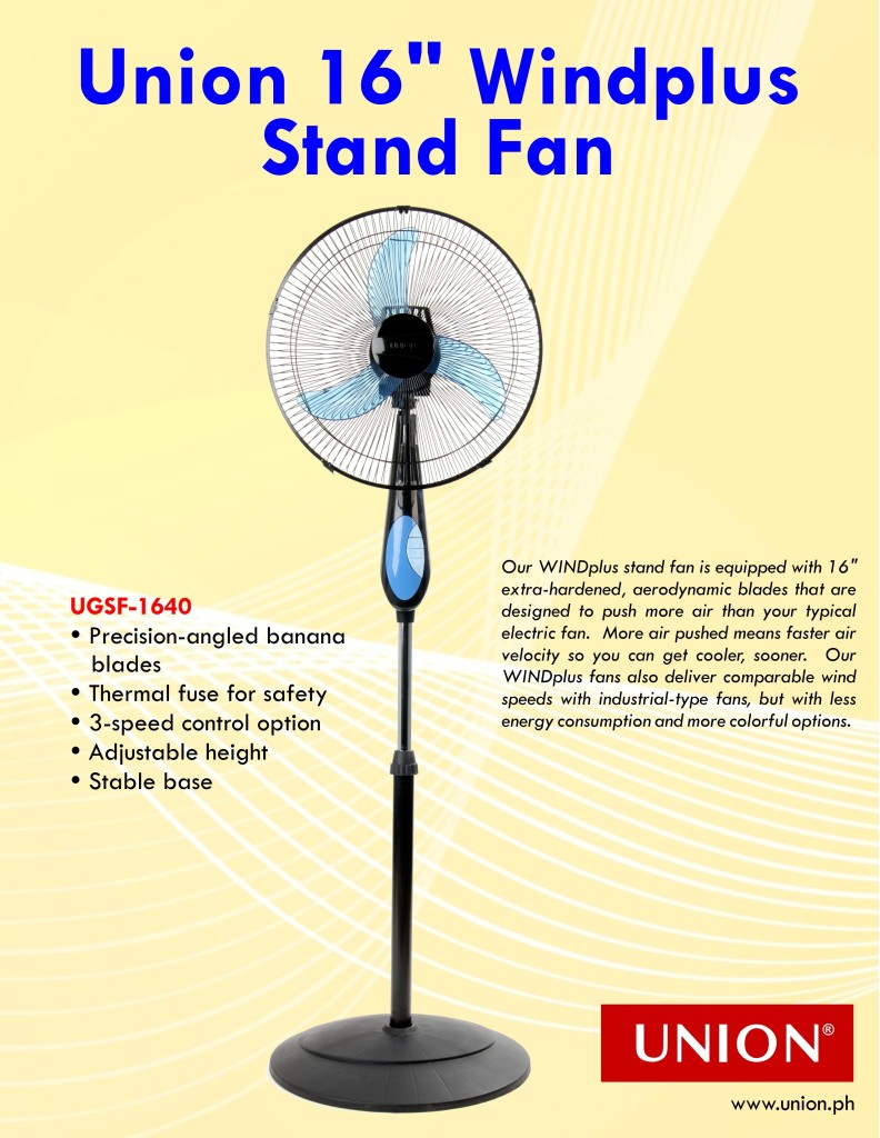 Union UGSF-1640 16" WindPlus Stand Fan | Shopee Philippines