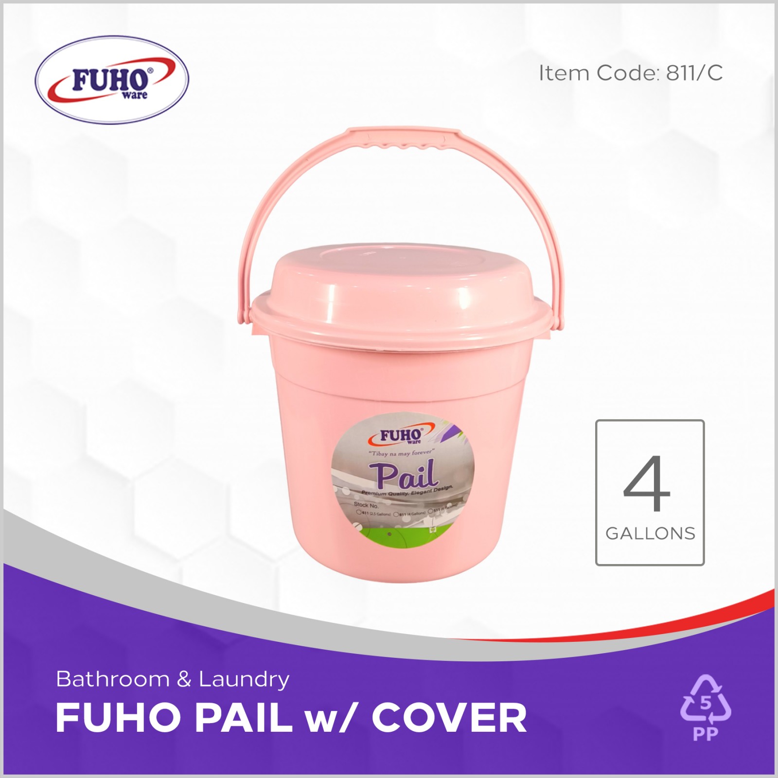 1 pc FUHO 16L Timba/ Pail with Cover for Bathroom Laundry #811 | Shopee ...