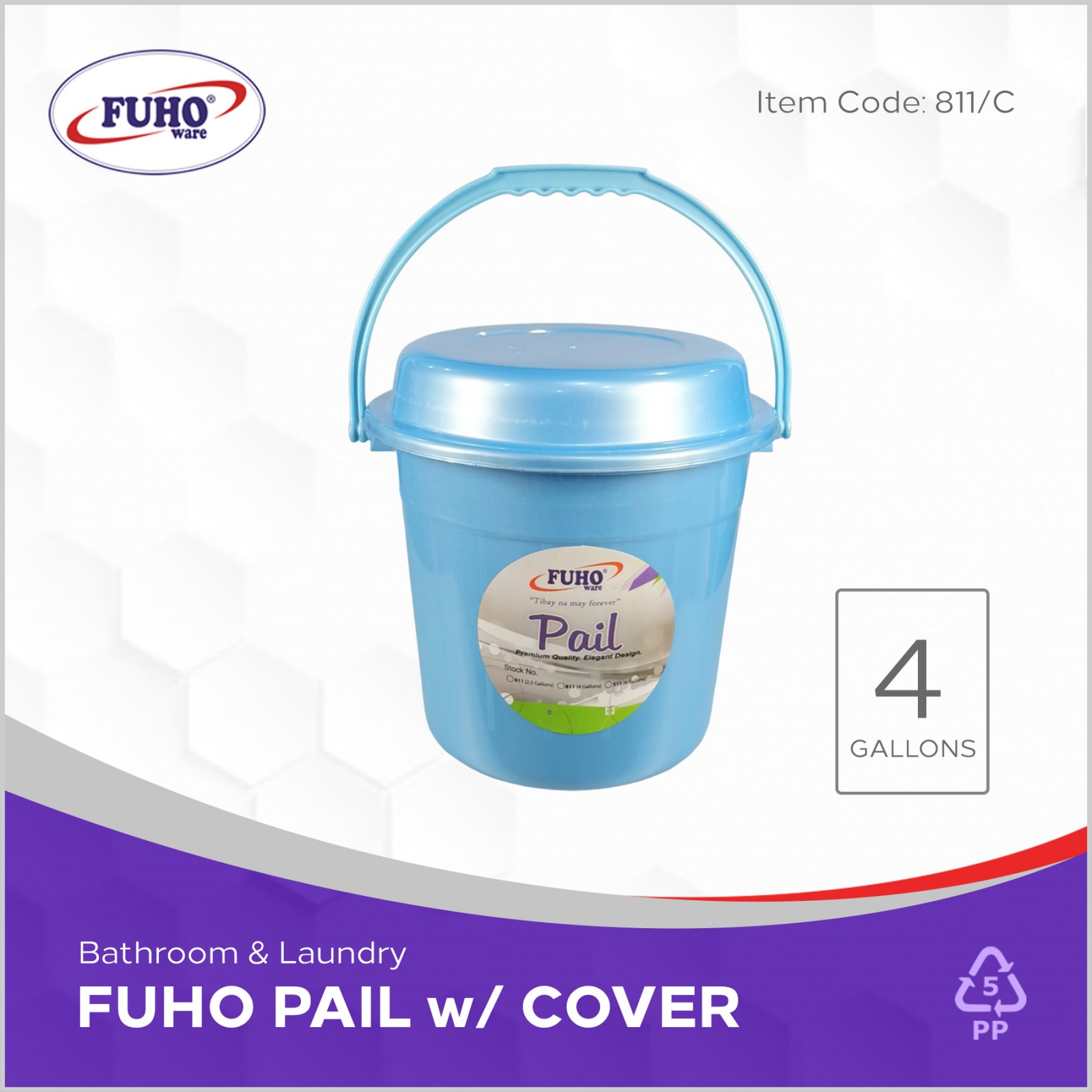 1 pc FUHO 16L Timba/ Pail with Cover for Bathroom Laundry #811 | Shopee ...