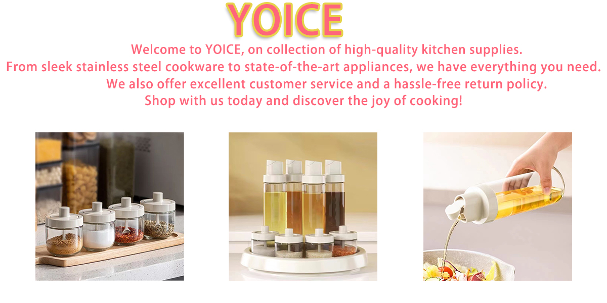 YOICE 8pcs Kitchen condiments bottle set Glass Oil Bottle condiments ...