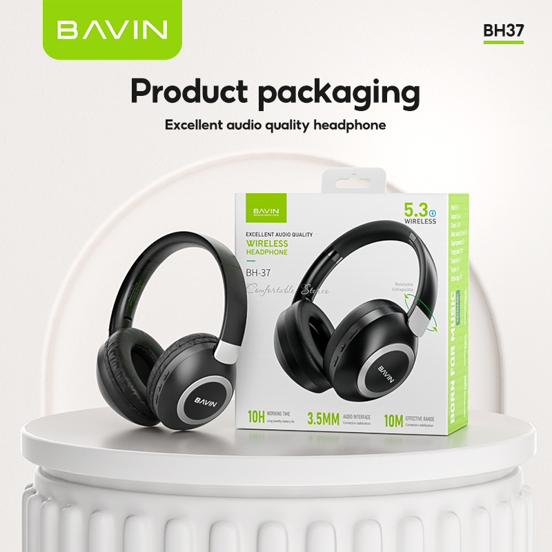 BAVIN BH37 Wireless Bluetooth Earphone Headphone w/ Audio Sounds ...