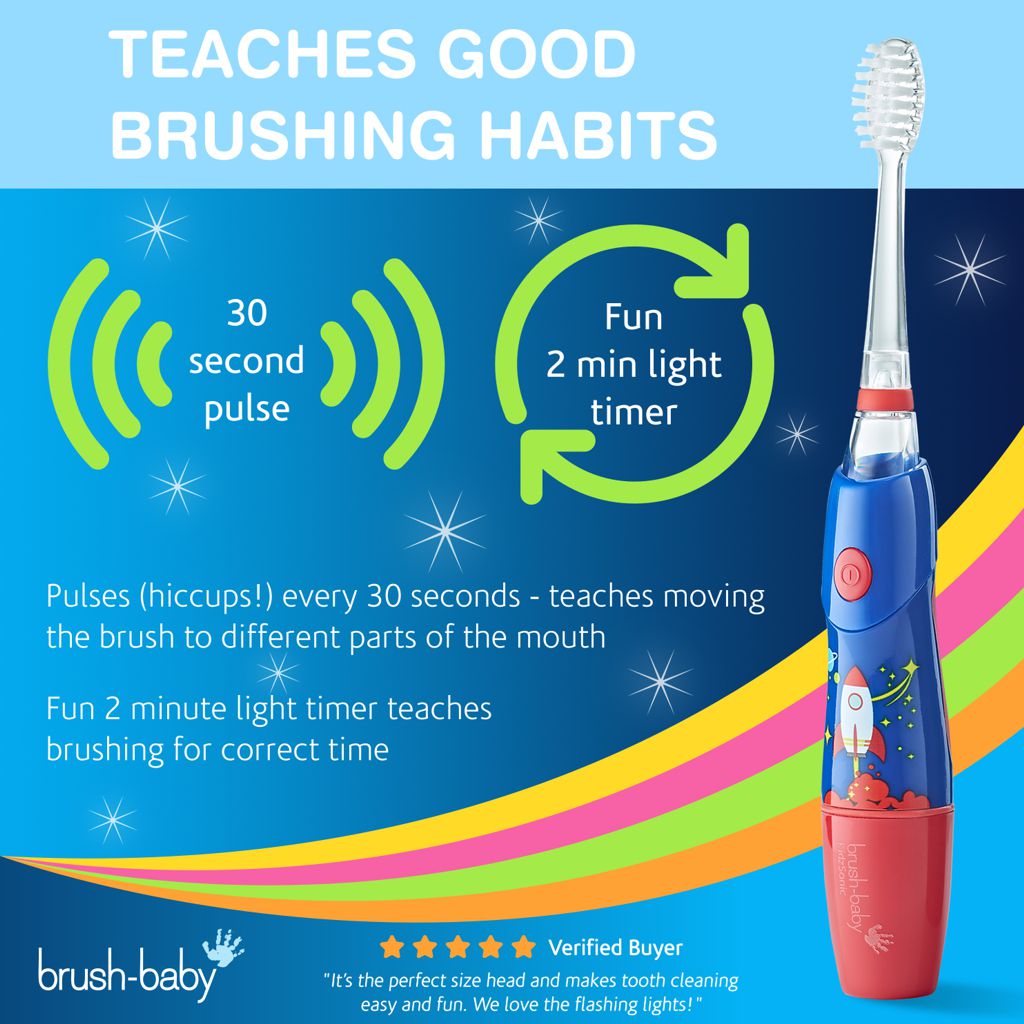 brush-baby KidzSonic Toddler Electric Toothbrush with brush baby ...