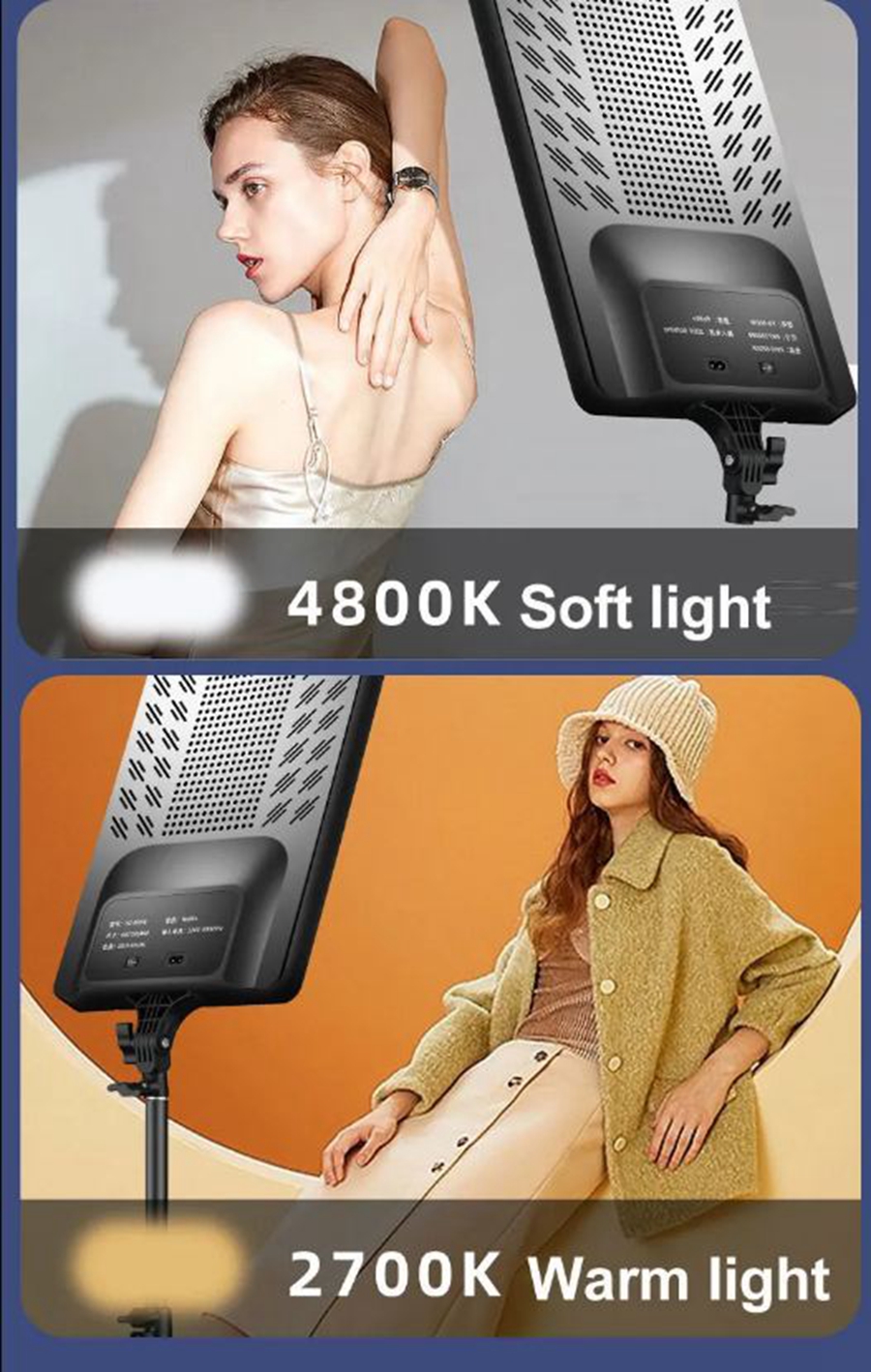 19 Inch LED Video Panel Light Make up Lighting Tripod Stand Dimmable ...