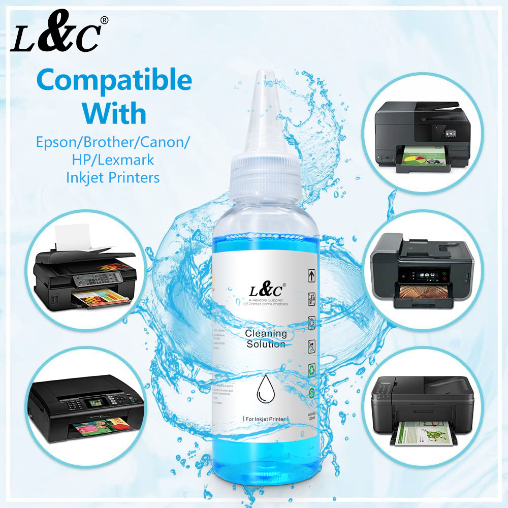 L&C Cleaning Solution For Inkjet Printer & Syringe With Hose Bundle ...