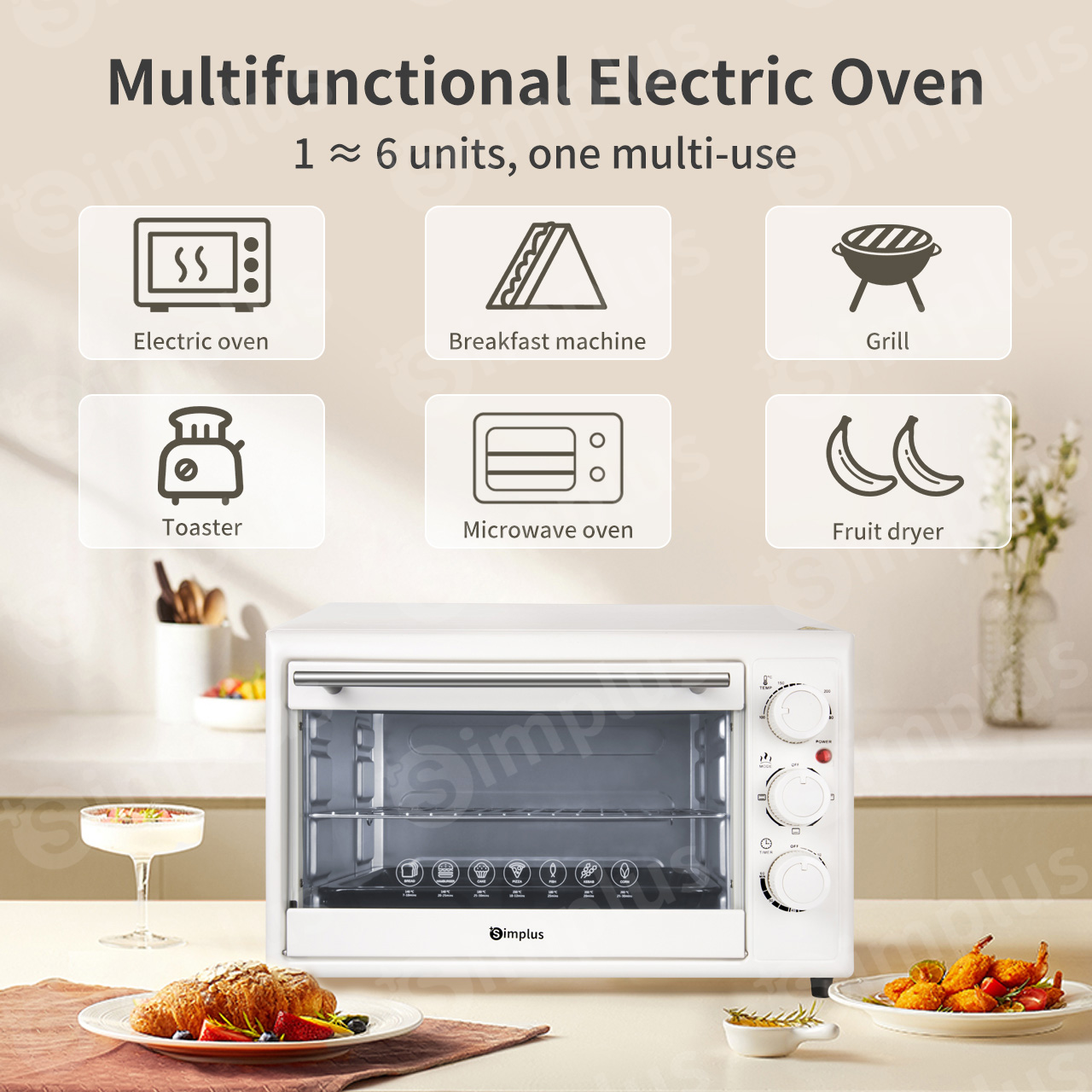 INSSA x Simplus Electric Oven 12L/30L Large Capacity Household Baking ...