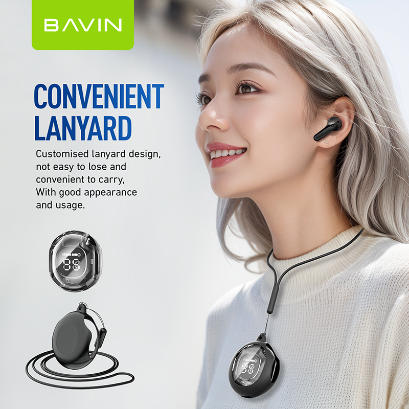 BAVIN BA66 TWS Bluetooth Earphone w/ Stereo Audio Sounds & Built-in Mic ...