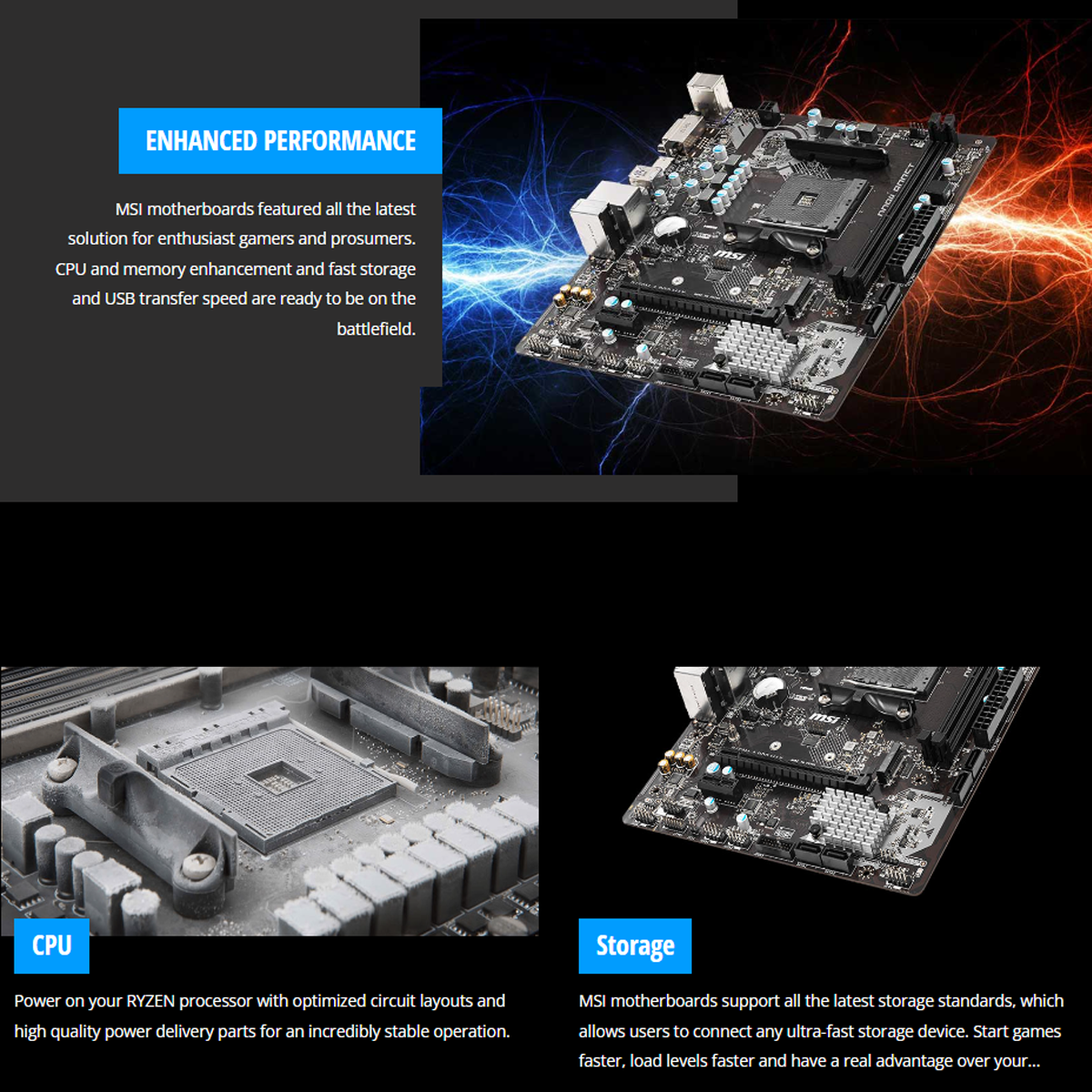 MSI/GIGABYTE/RAMSTA B450M MATX Motherboard DDR4*2 Socket AM4 ...