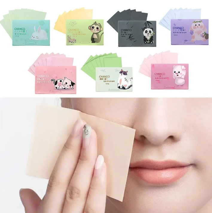 Ulife Oil Absorbing Paper Surface 100 Pieces Of Flax Green Tea Bamboo ...