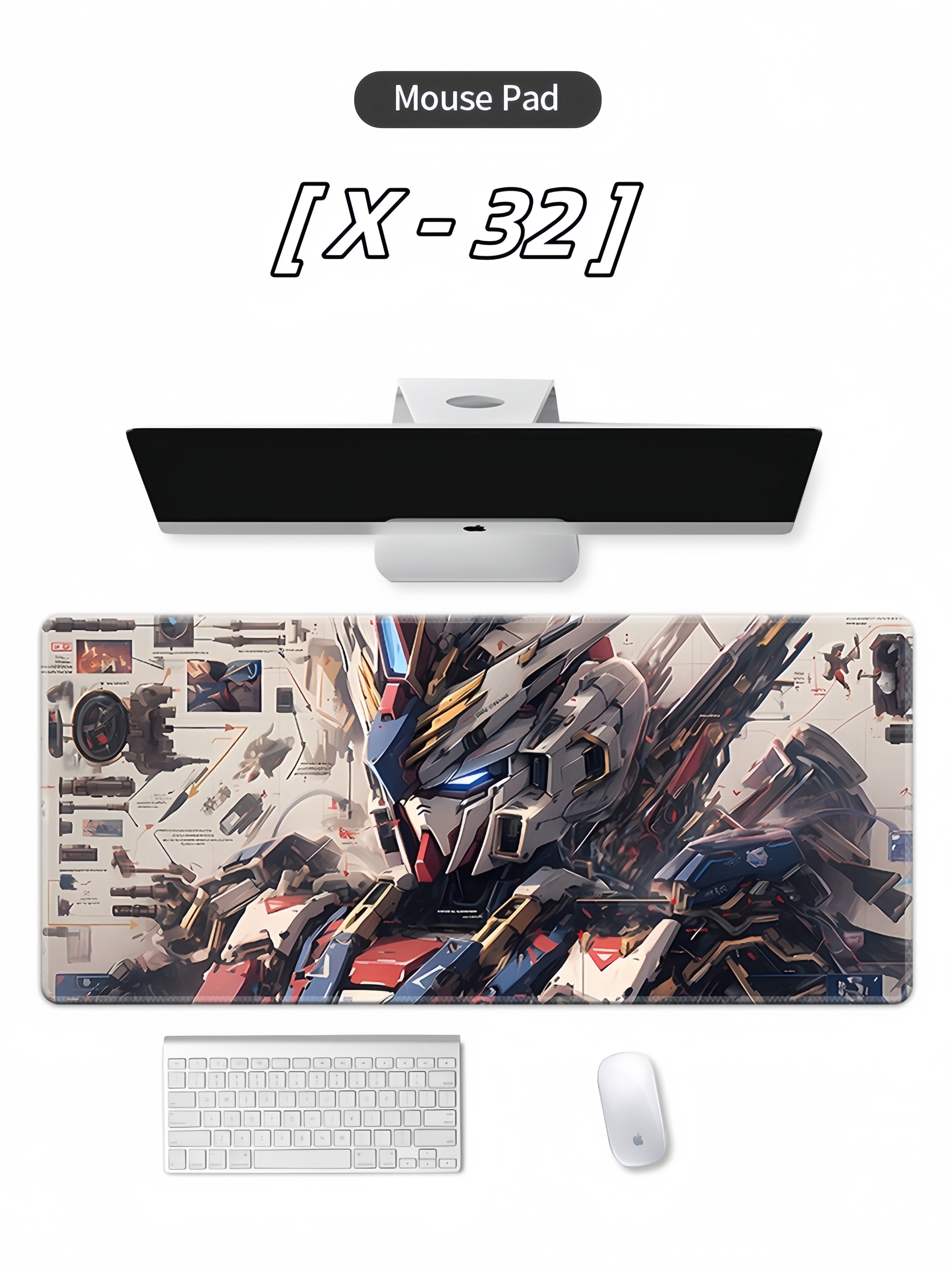 Zeus x Gundam ( X-32 ) Extended Mouse Mat / Mouse Pad For Gaming ( 80cm ...
