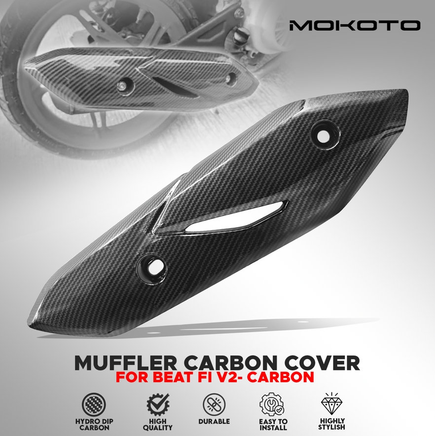 MOKOTO BEAT FI V2 MUFFLER COVER CARBON SPEEDMOTO MADE IN THAILAND ...
