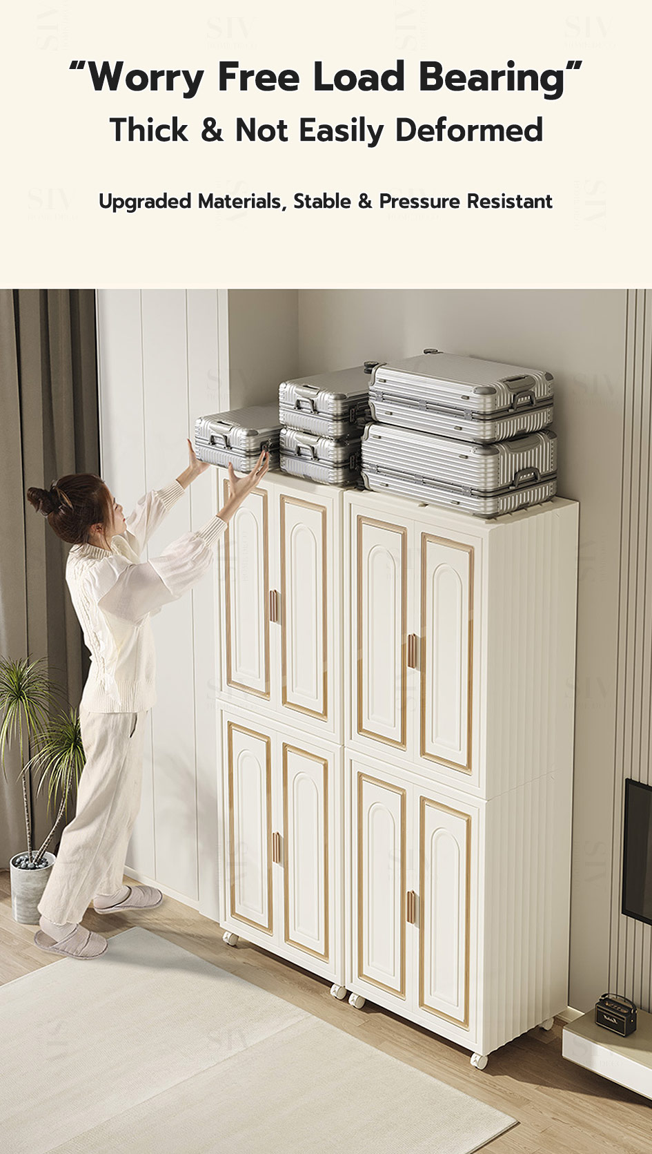 【Jumbo Size】SIV Plastic Cabinet Clothes Storage Wardrobe Cabinet ...