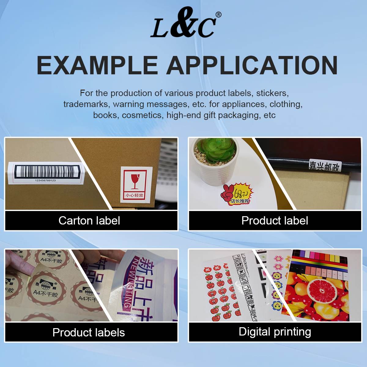 L&C Holographic Inkjet Vinyl Sticker Waterproof A4 20Sheets With ...