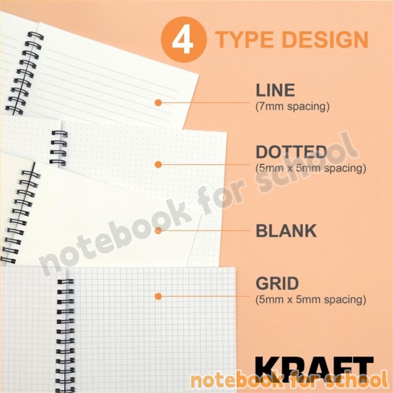 NFS Binder Notebook A6/A5/B5/A4 Line Dot Blank Grid Spring Notebook School Supplies Stationery ...