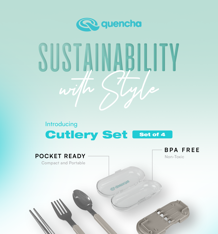 QUENCHA Portable Cutlery Set, Collapsible Travel Utensils | Shopee ...