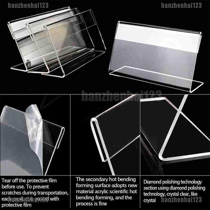 【COD】10pcs Acrylic Clear Sign Label Display Holder Price Card Tag Stand ...