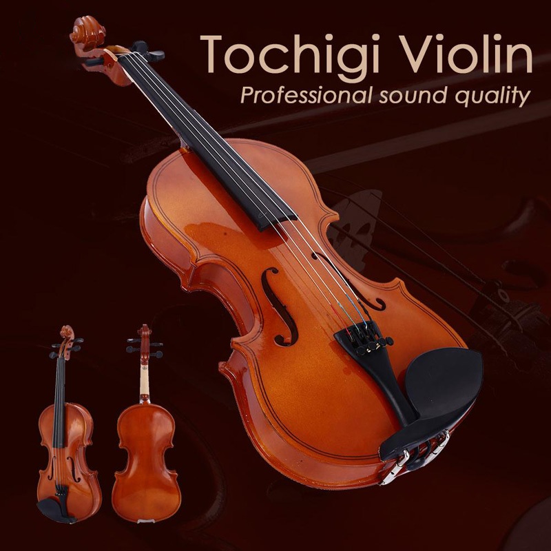 4/4 Violin Complete set of Solid wood tigergrain violins Violin Adult ...