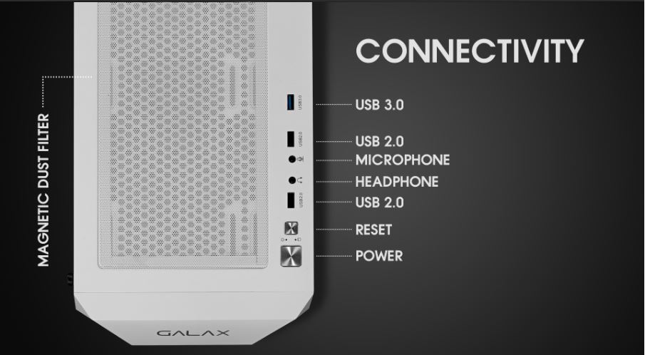 Galax PC Case REV-05 Gaming Case m-ATX + 4 aRGB Fans Gaming Chasis ...