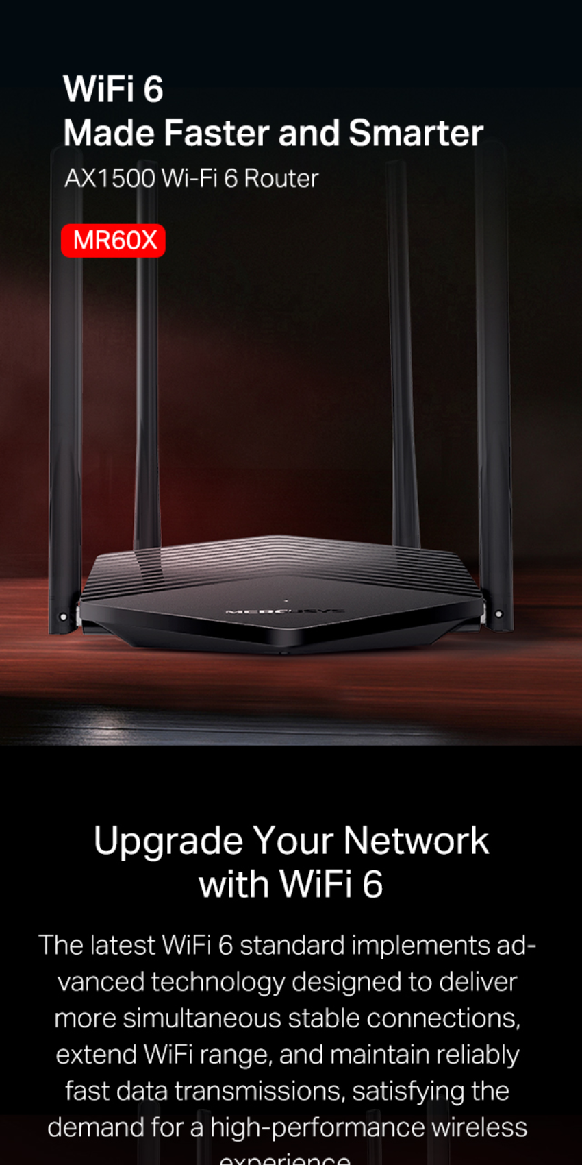 Mercusys Official | MR60X | AX1500 | Dual‑Band | Home | Wi‑Fi 6 | Fast ...