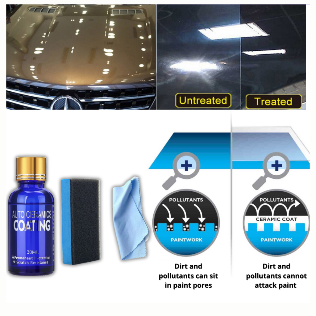 9H Nano Ceramic Coating for Cars 30ml High Gloss Car Detailing Kit Long ...