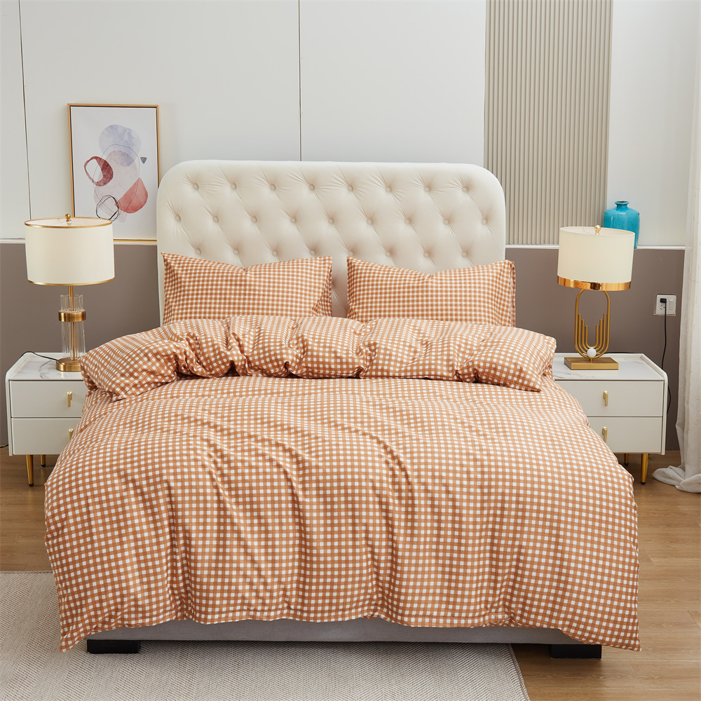 Canadian Cotton 4 in 1 Bedding Set Fully Garterized Bed Sheet With ...