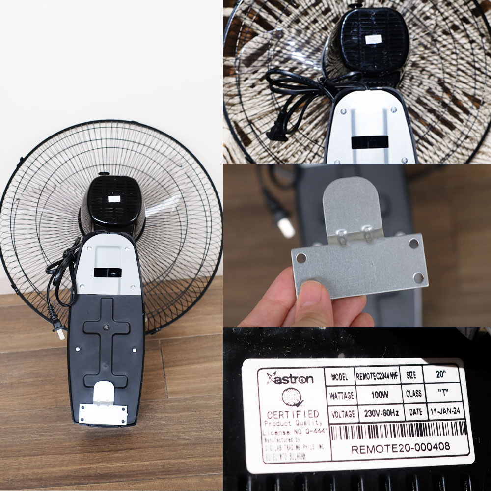 Astron REMOTEC2044 20" Electric Wall Fan - Black | Remote & Timer ...