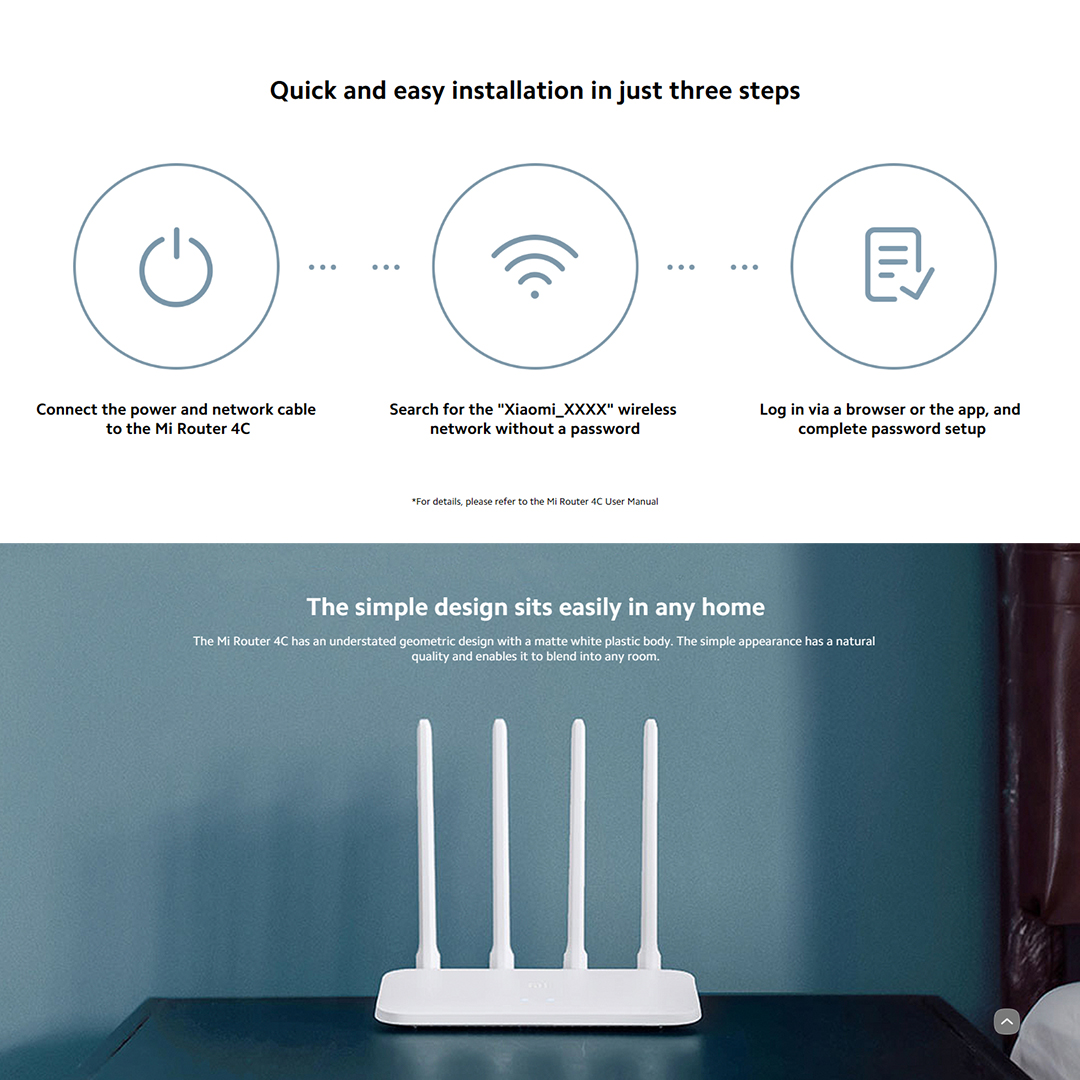 Xiaomi Mi Router 4C | 300Mbps 2.4GHz Wireless Wi-Fi Router with 4 Antennas | Shopee Philippines
