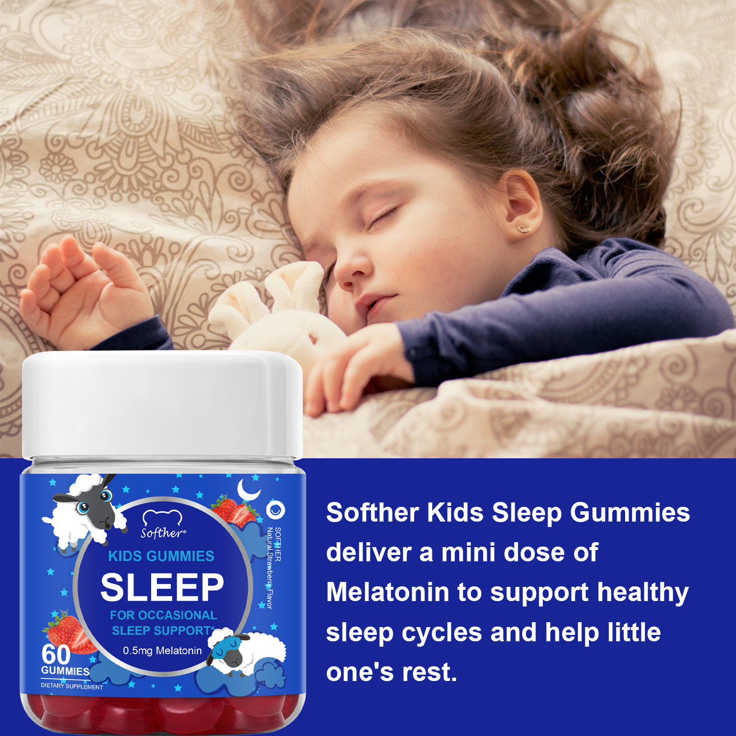 Softher Kids Melatonin Gummies Promote Improve Sleep Gummy Aid Relax ...