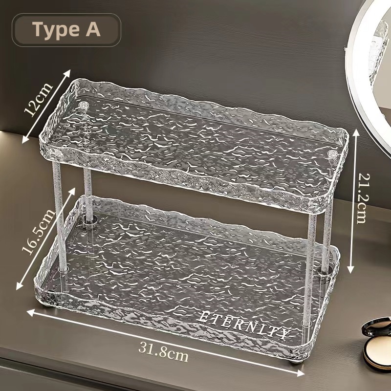 Double Layer Organizer Shelf Acrylic Makeup Storage Rack Skincare ...