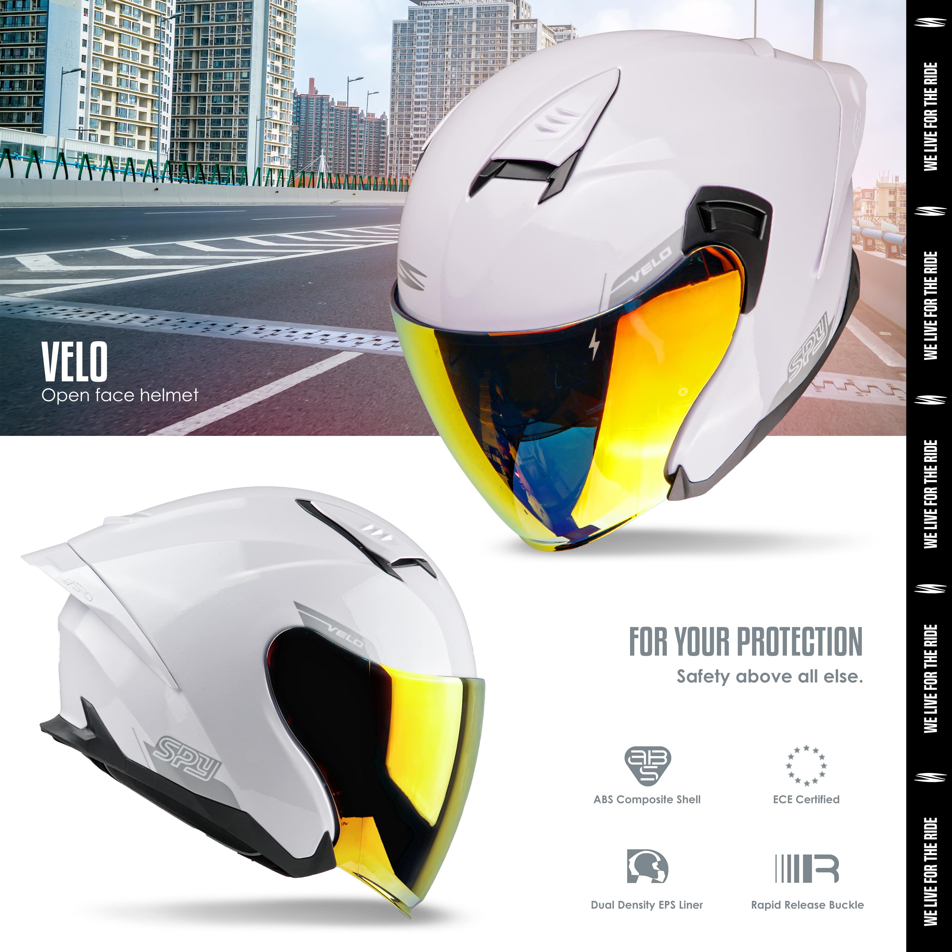 Spy VELO S0 V2 - Open Face Dual Visor Helmet (FREE Clear Visor ...