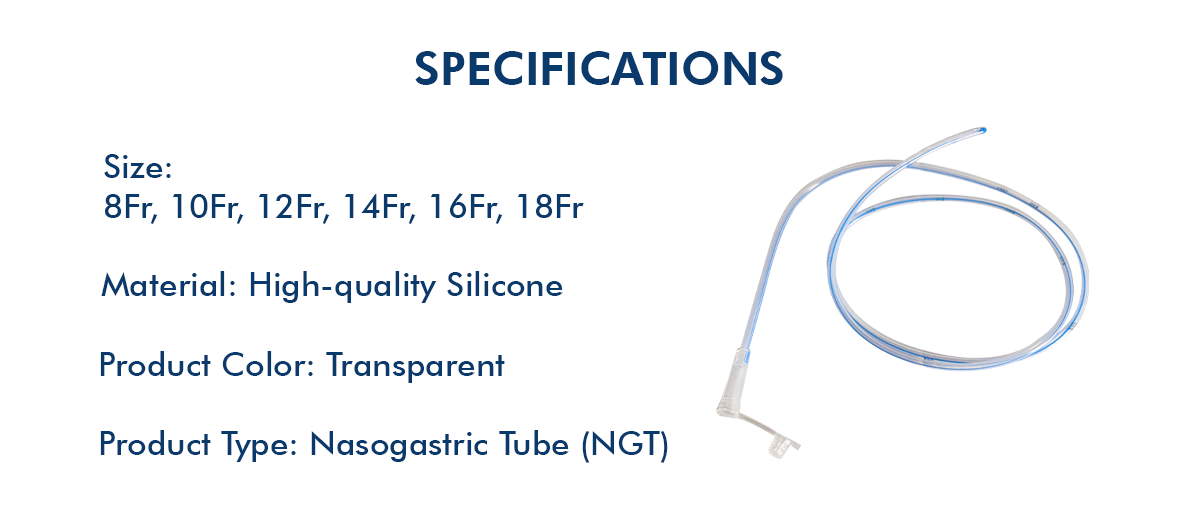 Surgitech Nasogastric Tube (NGT) | Sizes: 8, 10, 12, 14, 16, 18 ...