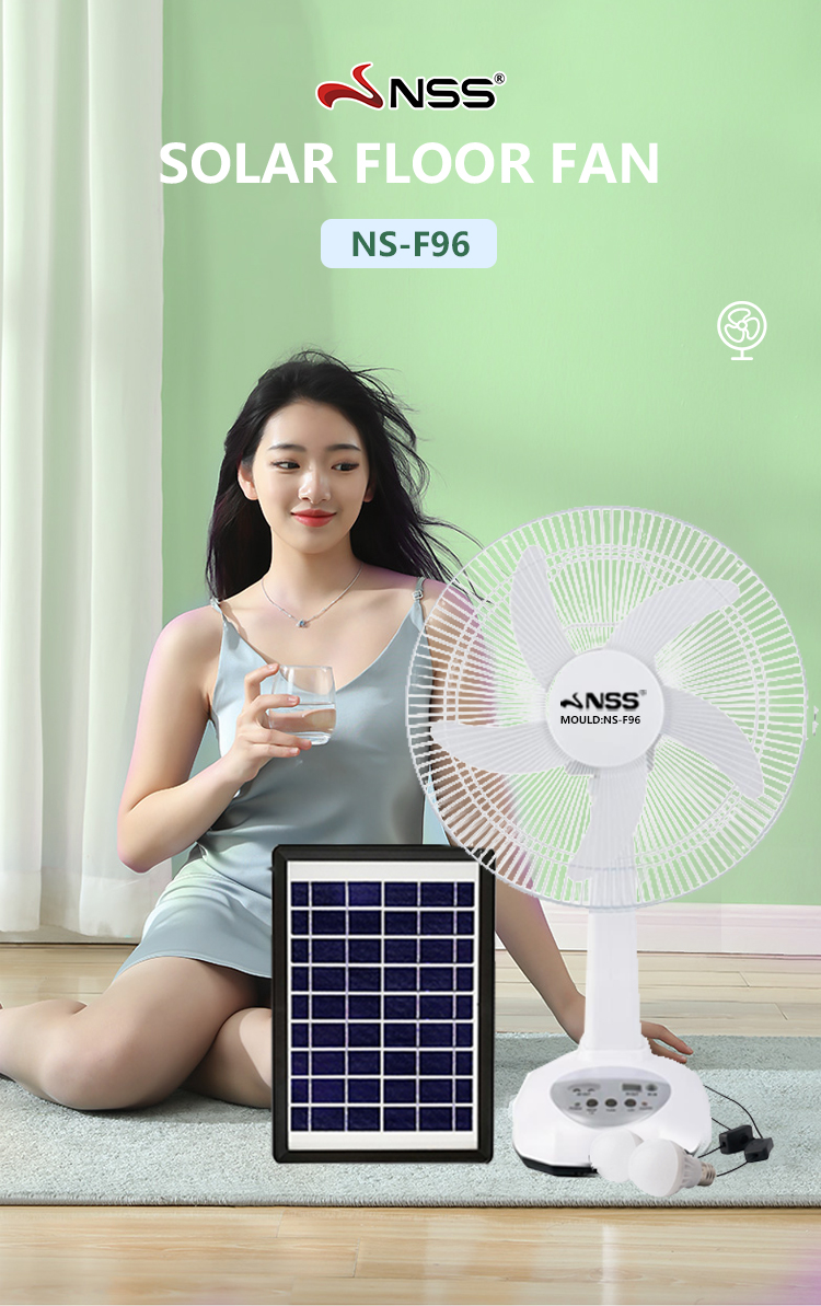 NSS 12'' Solar Fan Rechargeable Electric Fan with solar panel 14 ...