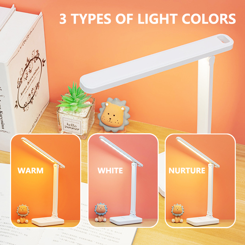 LED Rechargeable Study Lamp Shade Bedroom Desk Lamp Portable Reading ...